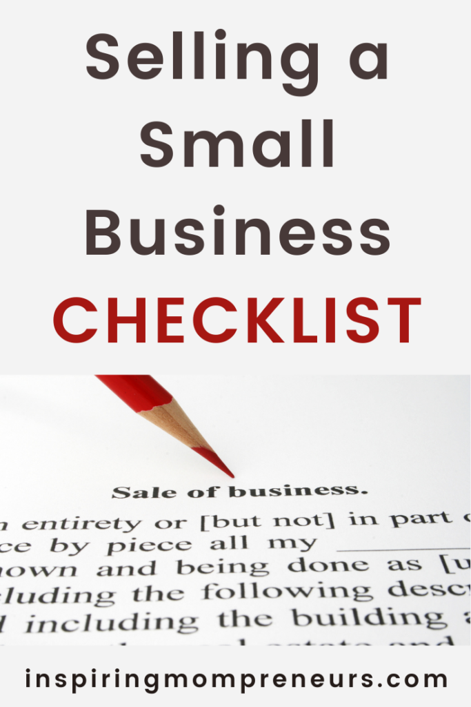 Selling a Small Business - Checklist - Inspiring Mompreneurs